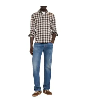 TOM FORD Checked Blend Western Shirt - Gray
