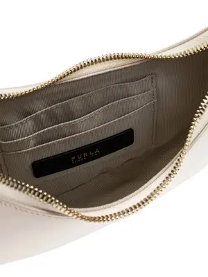 Furla Delizia Logo Printed Mini Shoulder Bag - Light Beige