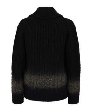 Sacai Garment Dyed Wool Knit Zip-up Cardigan