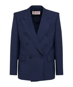Valentino Garavani Wool Gabardine Double Breasted Jacket