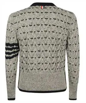 Thom Browne Crewneck Cable-knit Jumper With Signature Striping