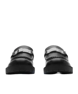 Burberry Leather Loafers With Equestrian Knight Detail