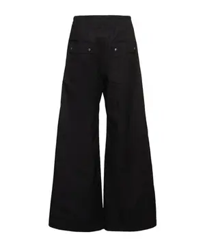 Rick Owens Wide Leg Cotton Pants - Black