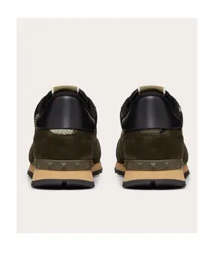 Valentino Garavani Camouflage Rockrunner Lace-up Sneakers - Green