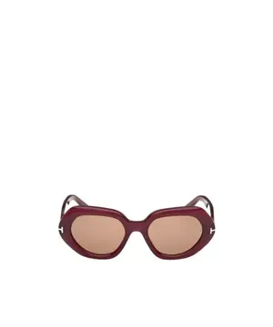 TOM FORD Oval Full Rim Sunglasses - Red