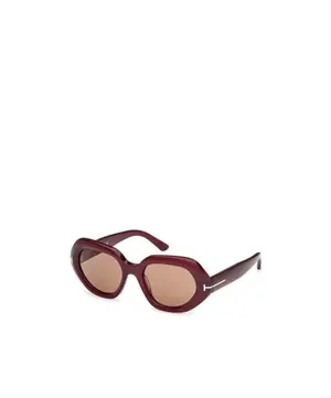 TOM FORD Oval Full Rim Sunglasses - Red