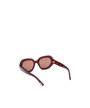 TOM FORD Oval Full Rim Sunglasses - Red