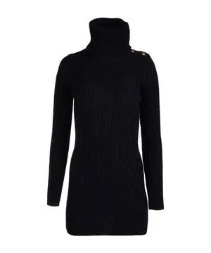 Saint Laurent Ribbed Fold-over Collar Jumper