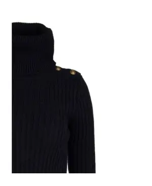 Saint Laurent Ribbed Fold-over Collar Jumper