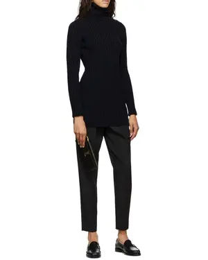 Saint Laurent Ribbed Fold-over Collar Jumper