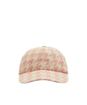 Burberry Houndstooth Check Baseball Cap - Nude