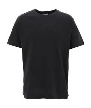 Dior Logo Embroidered Crewneck T-shirt - Black