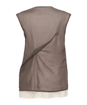 THE ROW Inawa Draped Cotton Organza Top - Brown