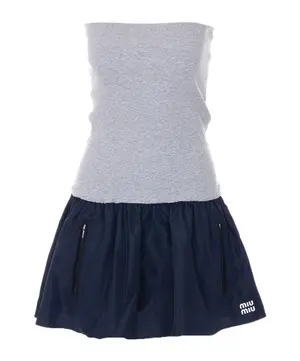 Miu Miu Strapless Mini Skirt With Zippered Pockets