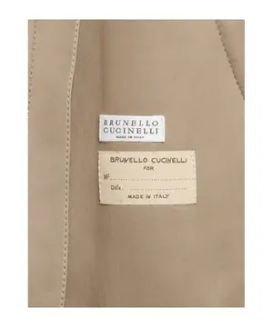 Brunello Cucinelli Suede Leather Jacket With Button Cuffs