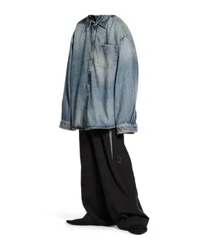Balenciaga Collared Long-sleeve Denim Shirt