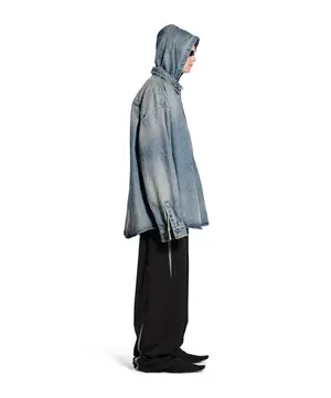 Balenciaga Collared Long-sleeve Denim Shirt
