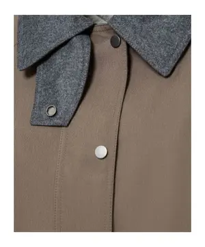 Brunello Cucinelli Cotton Blend Canvas Jacket With Snap Button And Concealed Zip Closure - Green