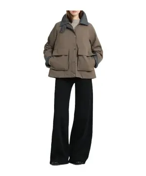 Brunello Cucinelli Cotton Blend Canvas Jacket With Snap Button And Concealed Zip Closure - Green