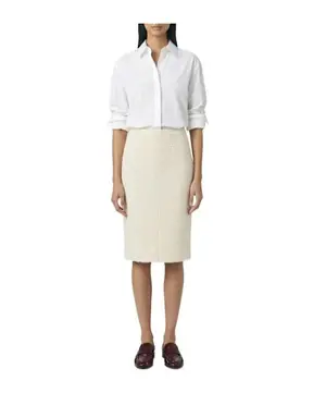 THE ROW Malva Wool Blend Midi Skirt - White