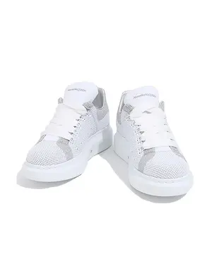 Alexander McQueen Round Toe Lace Up Knit Sneakers