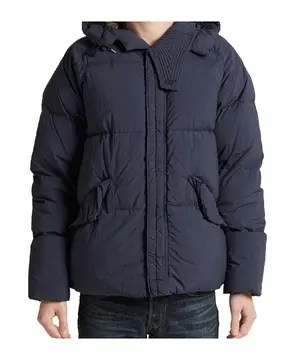 TEN C Concealed Hooded Puffer Jacket With Zip Closure And Pockets