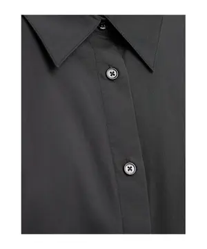TOTEME Classic Organic Cotton Tumbled Shirt With Button Cuffs - Black