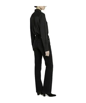 TOTEME Classic Organic Cotton Tumbled Shirt With Button Cuffs - Black