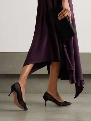 AQUAZZURA Pointed Toe Mesh Pumps