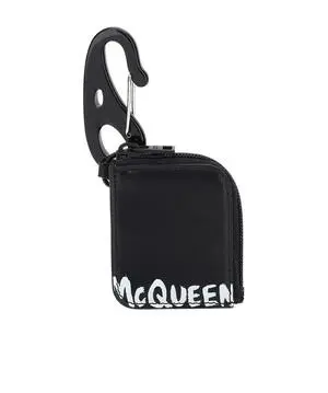 Alexander McQueen Logo Zip Pouch Keyring - Black