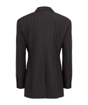 Brunello Cucinelli Pinstripe Wool Suit Blazer