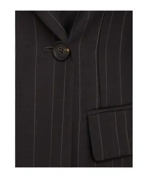 Brunello Cucinelli Pinstripe Wool Suit Blazer