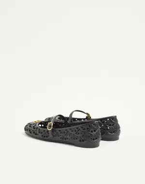 Valentino Garavani Ondette Rubber Ballerinas - Black