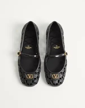Valentino Garavani Ondette Rubber Ballerinas - Black