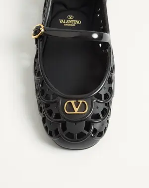 Valentino Garavani Ondette Rubber Ballerinas - Black