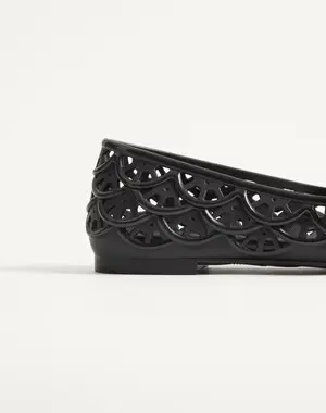 Valentino Garavani Ondette Rubber Ballerinas - Black