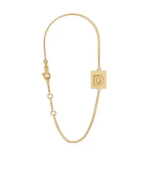 Celine Alphabet D Bracelet In Brass With Gold Finish - Yellow