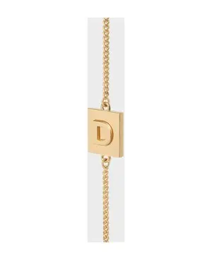 Celine Alphabet D Bracelet In Brass With Gold Finish
