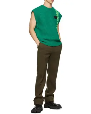 We11Done Ribbed Logo-knit Sleeveless Vest
