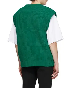 We11Done Ribbed Logo-knit Sleeveless Vest