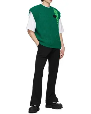 We11Done Ribbed Logo-knit Sleeveless Vest