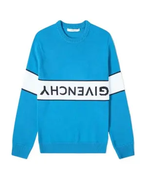 Givenchy Logo Round Neck Sweater - Blue/white