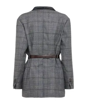 Brunello Cucinelli Prince Of Wales Checked Wool Blazer