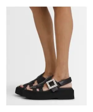 ROGER VIVIER Openwork Sandals With Decorative Buckle