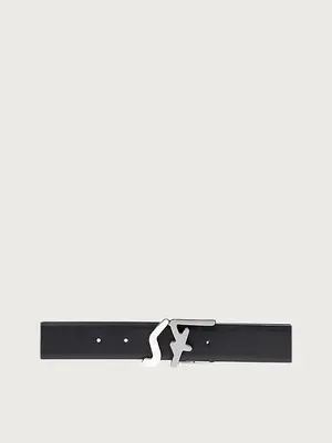 FERRAGAMO Two-tone Logo Buckle Leather Belt