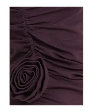 Magda Butrym One-shoulder Draped Jersey Top With Rose Detail