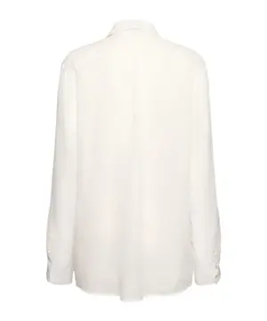 TOTEME Double Collar Ramie Shirt With Button Cuffs - White
