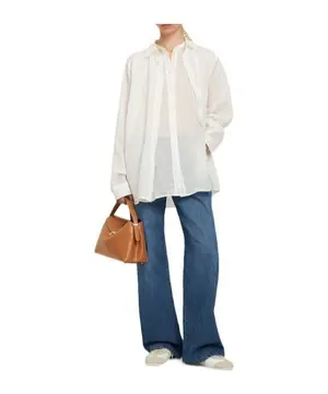TOTEME Double Collar Ramie Shirt With Button Cuffs - White