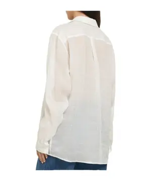 TOTEME Double Collar Ramie Shirt With Button Cuffs - White