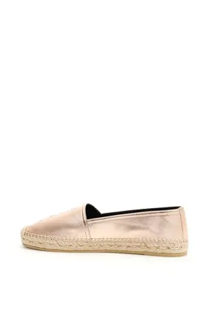 Saint Laurent Metallic Logo Espadrille Flats